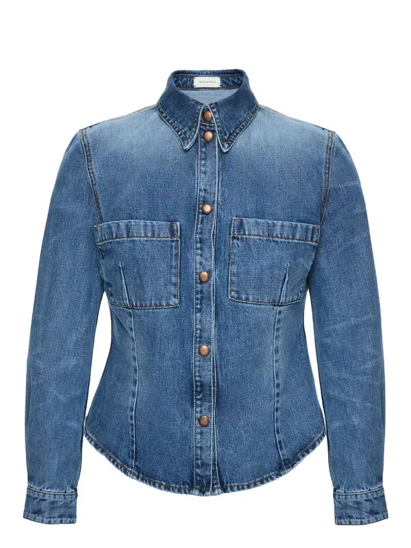 Magda Butrym Pocket Denim Shirt - Dark Blue