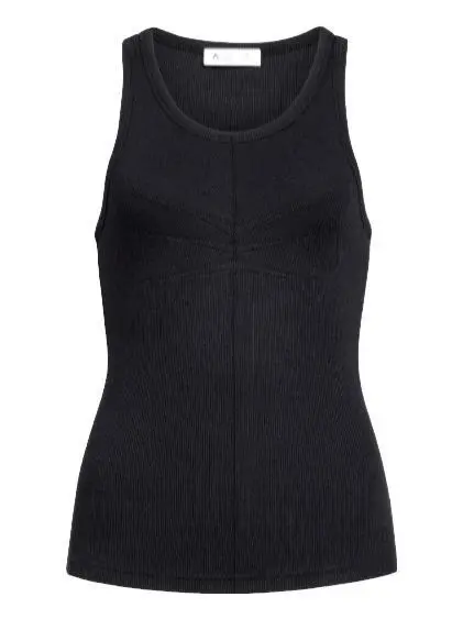 Alaïa Ribbed Tank Top With Provincial Road Embellishment - Black