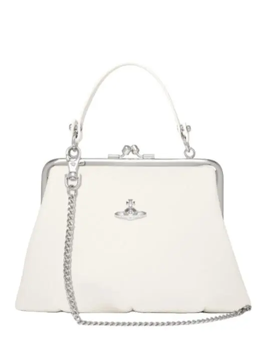 VIVIENNE WESTWOOD Granny Frame Purse With Chain Strap - Off White