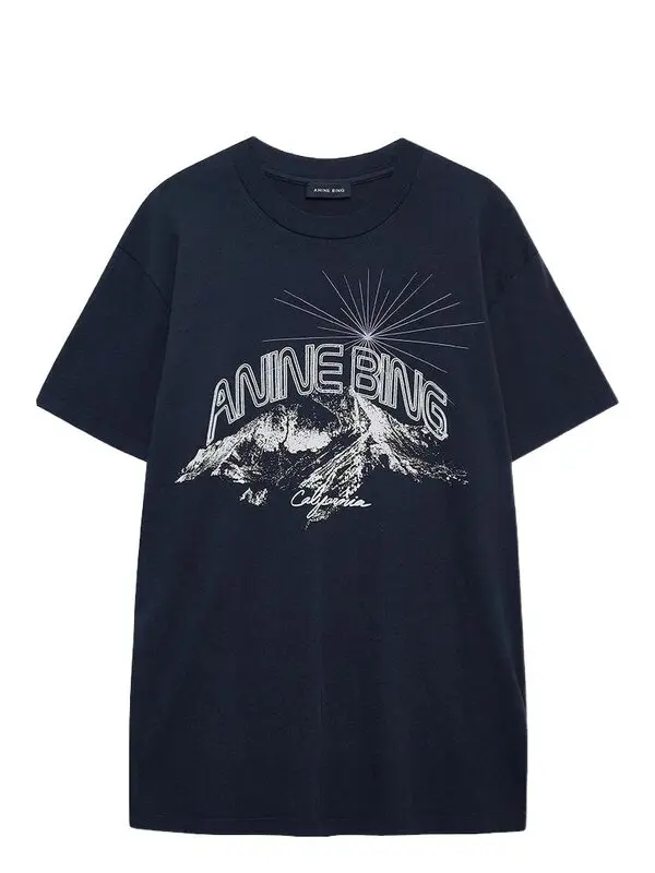 ANINE BING The Walker Crew-neck T-shirt - Black