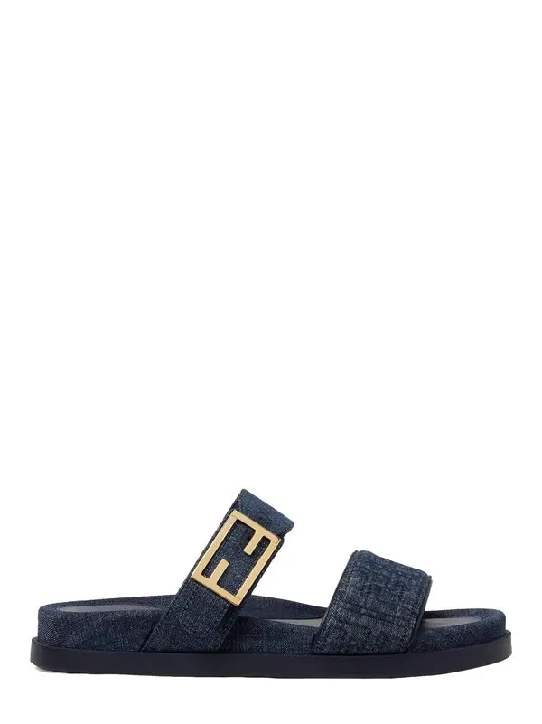 Fendi Ff Buckled Flat Sandals - Blue