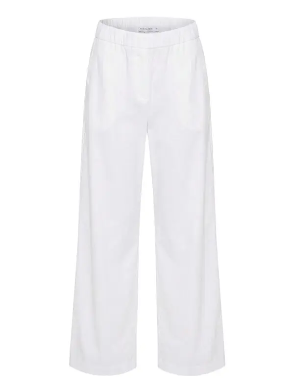 Patrizia Pepe Elasticated Wide-leg Trousers - White