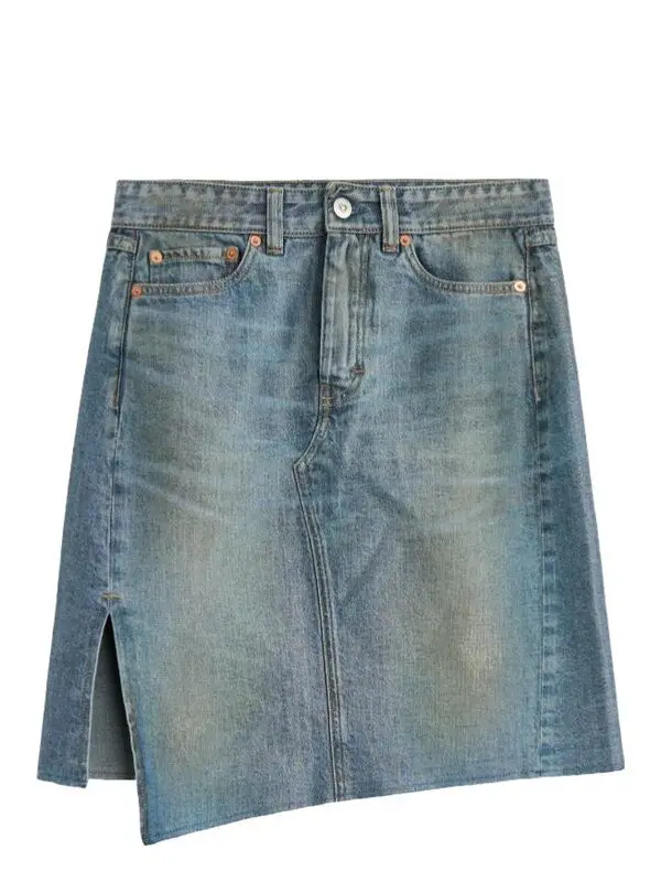Our Legacy Midi A-line Denim Skirt - Gray