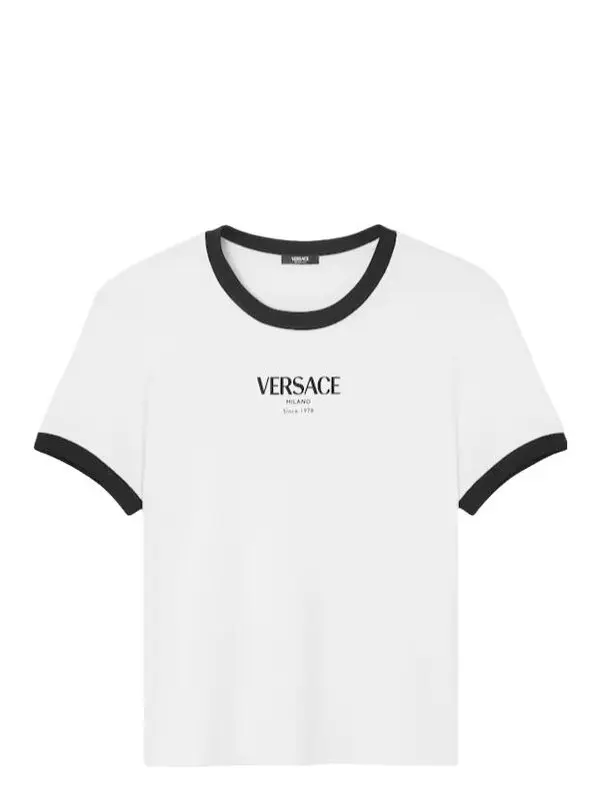 Versace Stretch Crewneck T-shirt - Black/white
