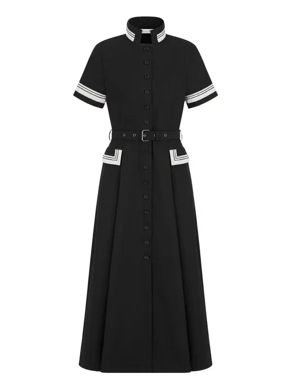 Dior Mid-length Flared Shirtdress With Tassels - Black