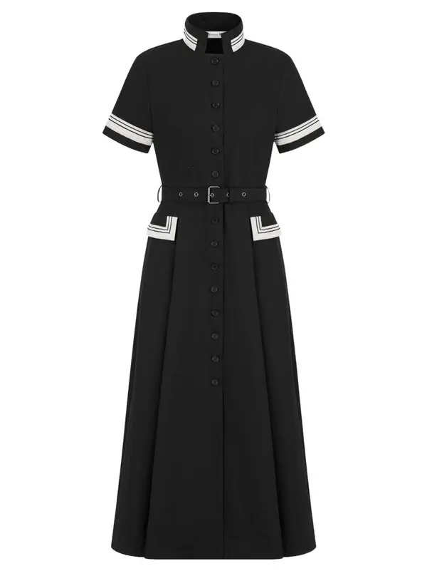 Dior Mid-length Flared Shirtdress With Tassels - Black