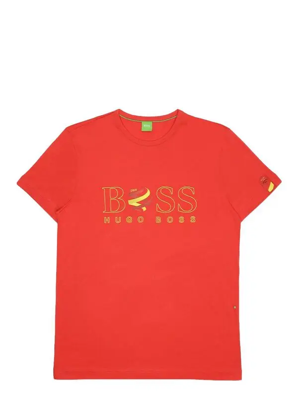 Hugo Boss T-shirt With Round Neck And Short Sleeves - Red