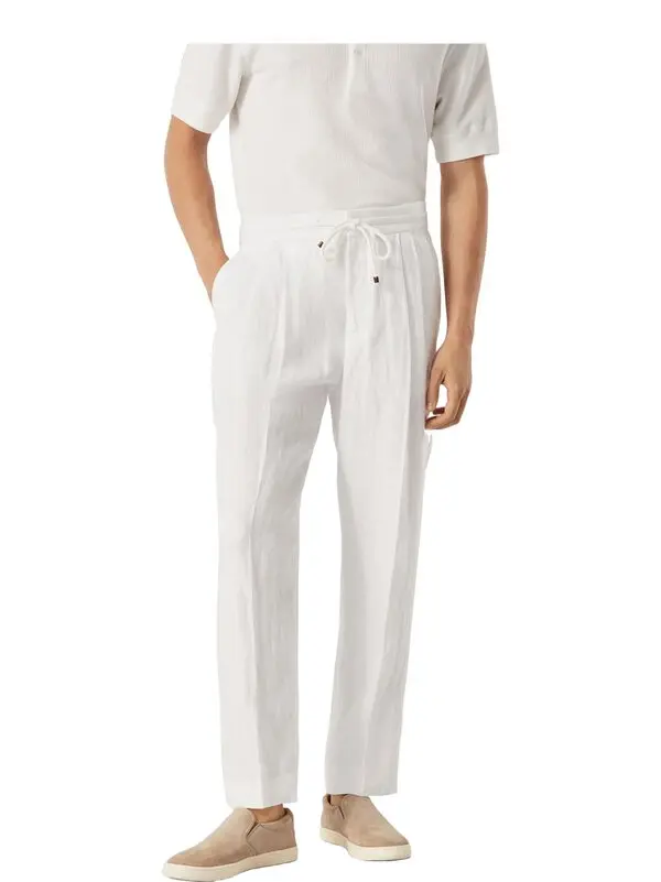 Brunello Cucinelli Linen Trousers - White