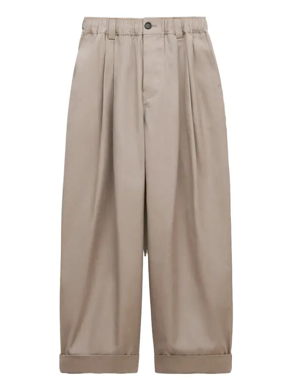 Marni Pleated Canvas Trousers - Atmosphere