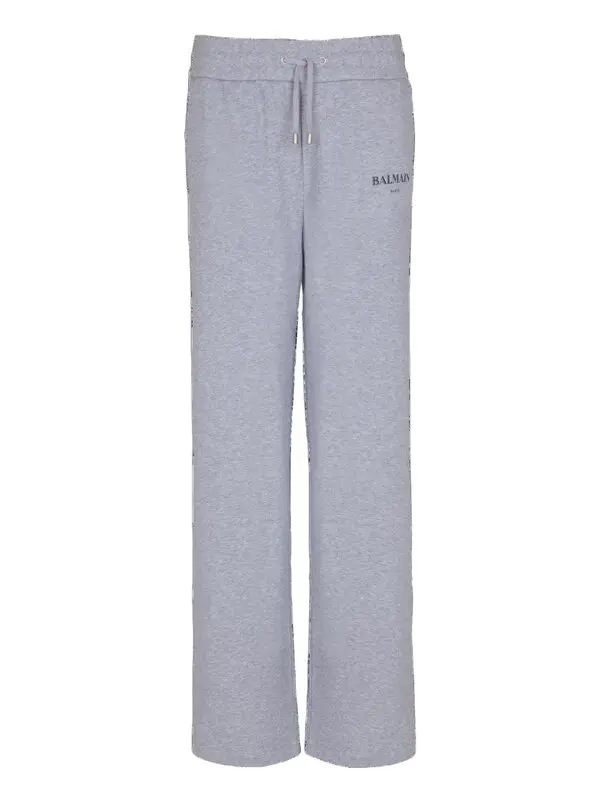 Balmain Graphic Jersey Joggers - Gray