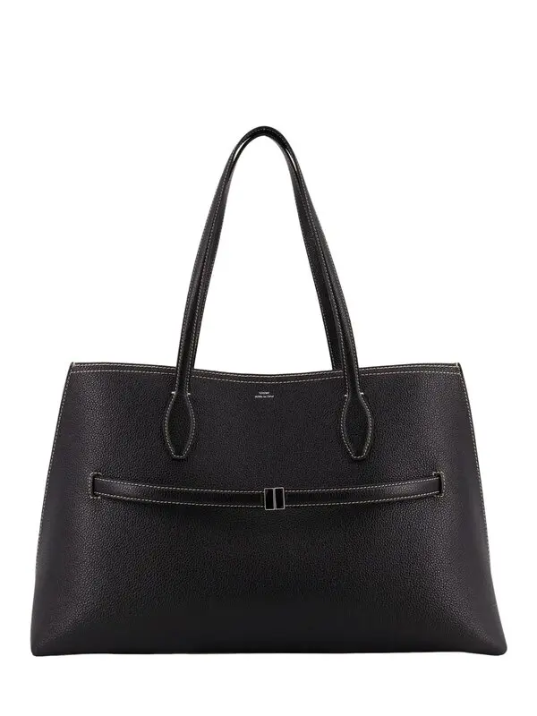 TOTEME Logo Detailed Strap Shoulder Bag - Black