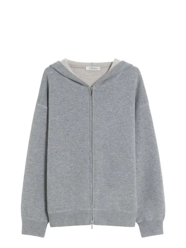 Max Mara Smmquiete Hooded Zip-up Cardigan - Medium Gray