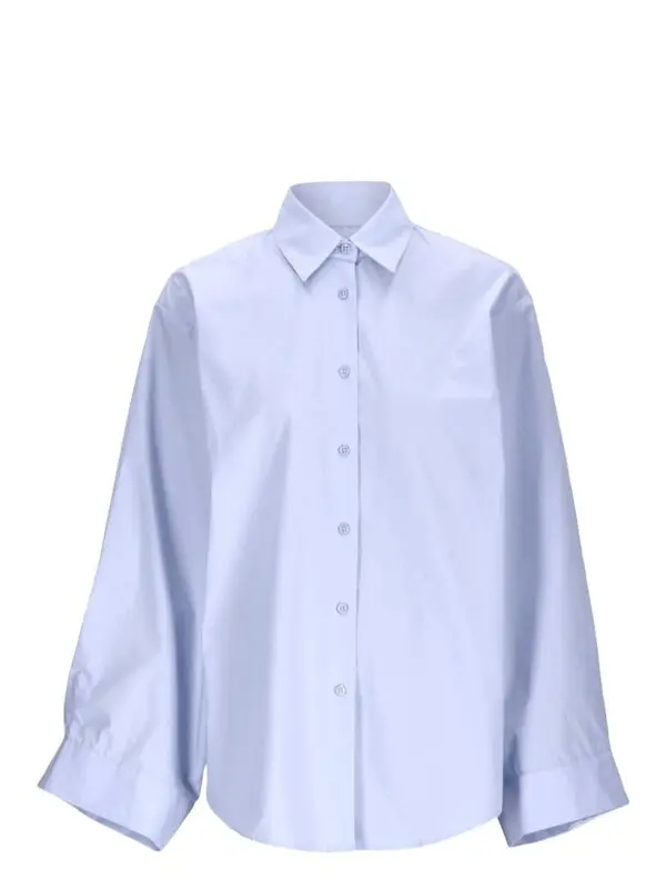 THE FRANKIE SHOP Long Sleeve Shirt With Classic Collar - Light Blue