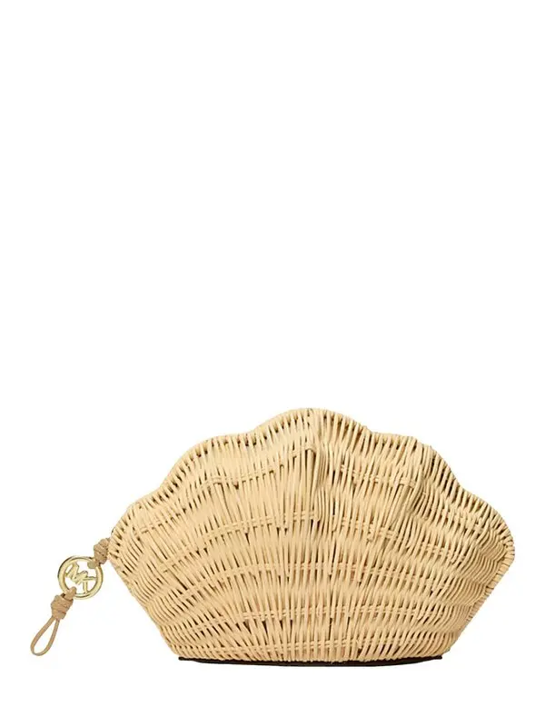 Michael Kors Seashell Rattan Clutch Bag - Nude