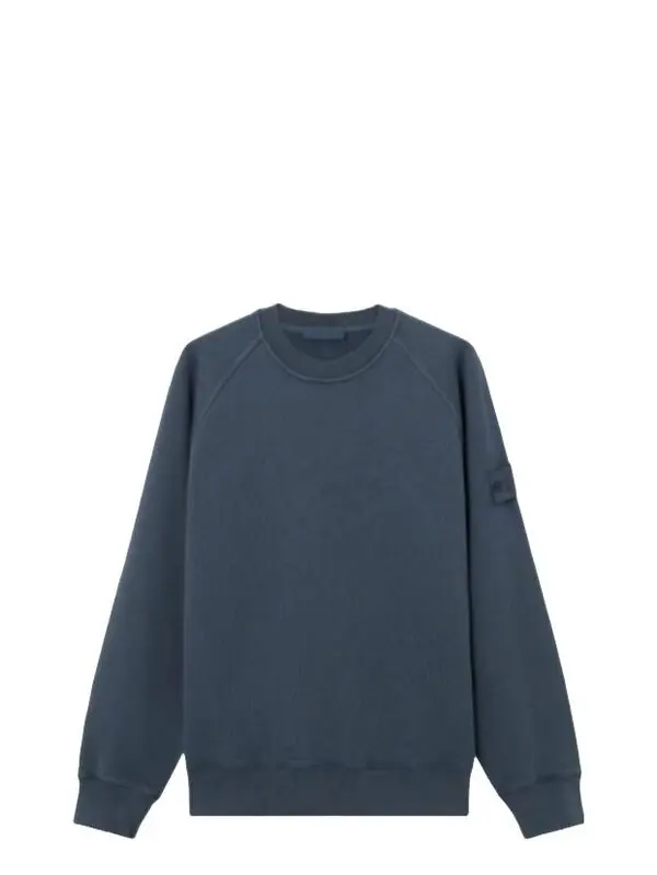 Stone Island Crewneck Sweatshirt With Logo Badge - Slate Blue