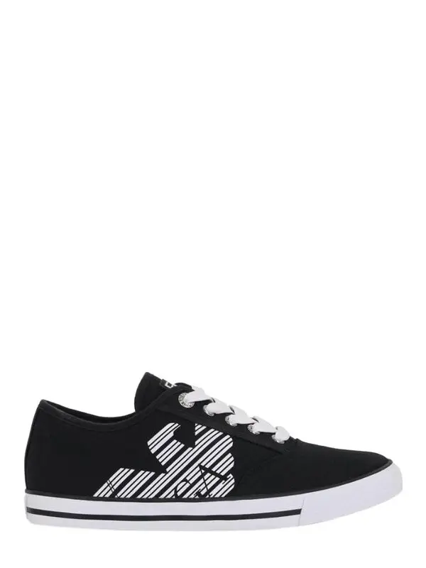 EA7 Logo Strap Lace-up Sneakers - Black