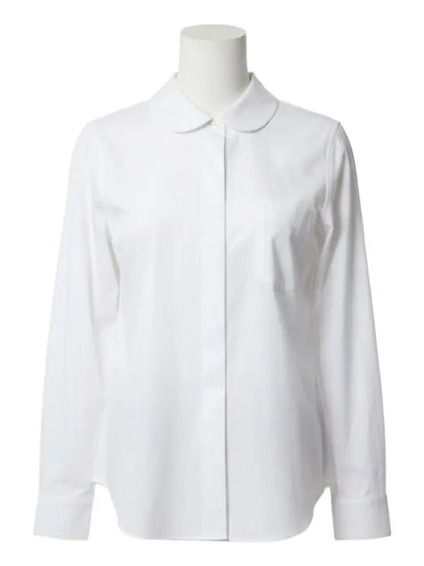 Comme Des Garçons Long-sleeved Shirt With Peter Pan Collar - White