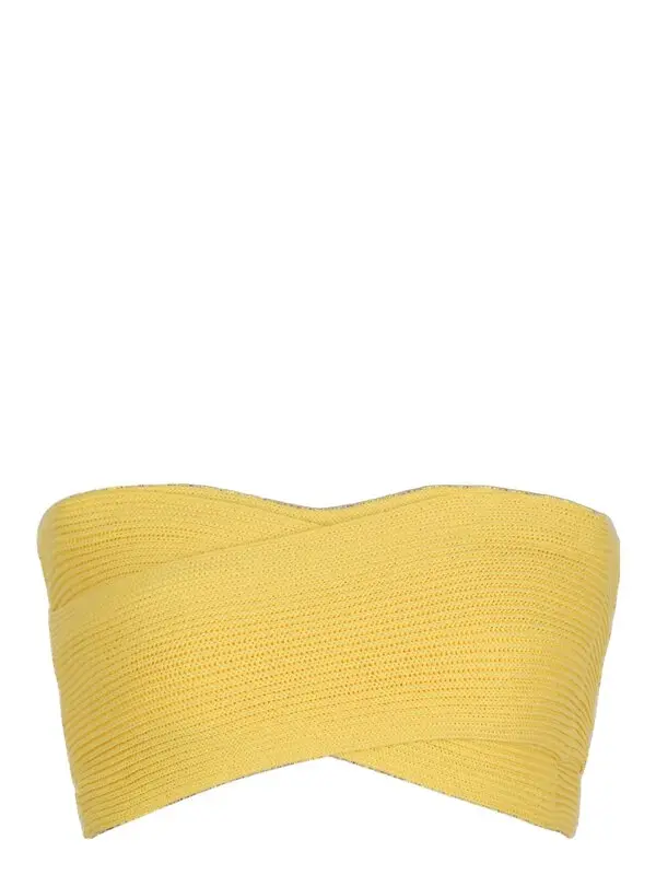 Balmain Tube Knit Bra Top - Yellow