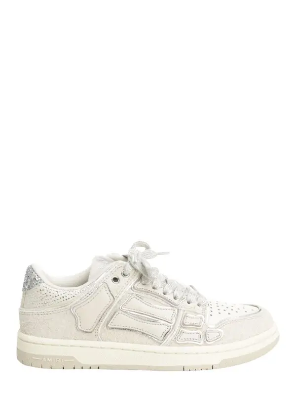 Amiri Glitter Skeletal Low Top Sneakers - White