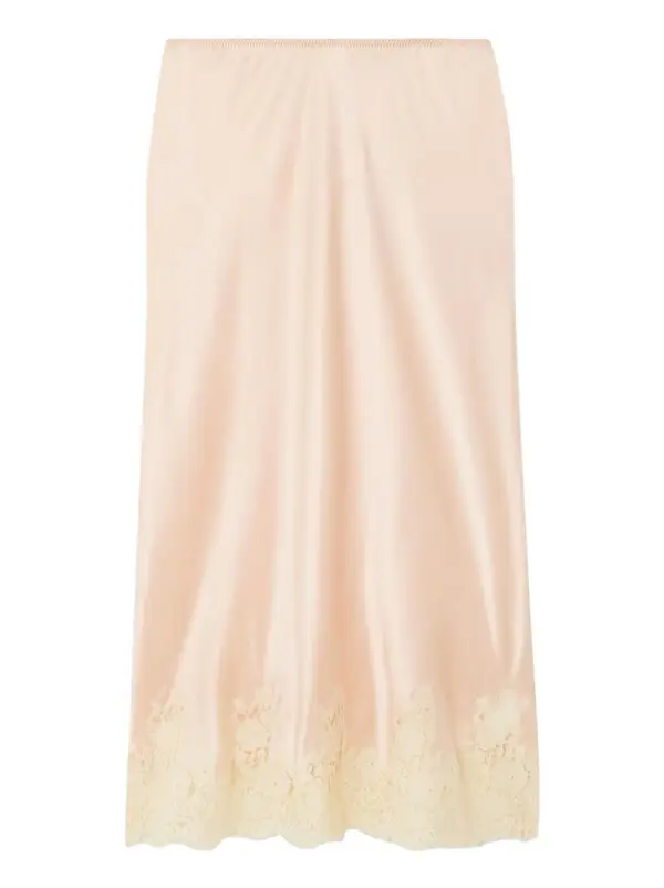 DÔEN Elowena Lace-trimmed Midi Skirt - Pink