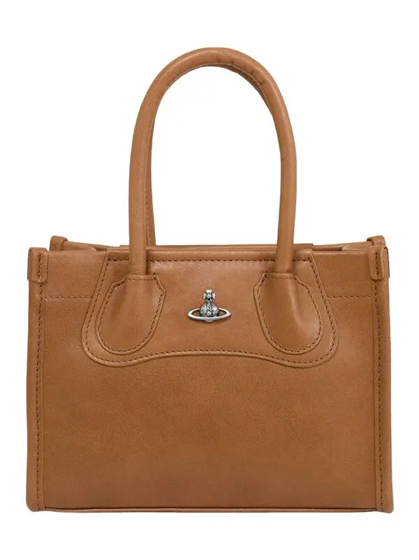 VIVIENNE WESTWOOD Troy Small Tote Crossbody Bag - Honey/dark Silver