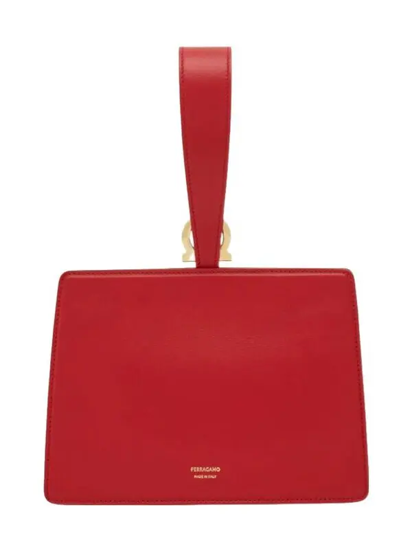 FERRAGAMO Gancini Clutch - Flame Red