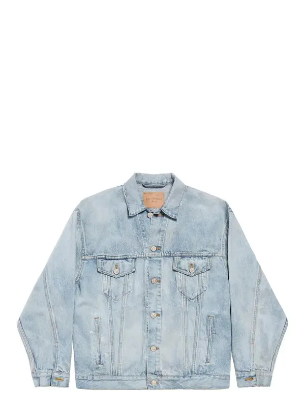 Balenciaga Tape Pattern Denim Jacket - Light Blue