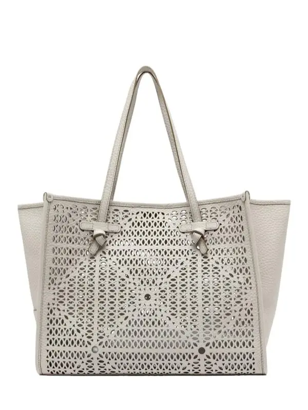 GIANNI CHIARINI Marcella Laser-cut Shoulder Bag - Sabbia