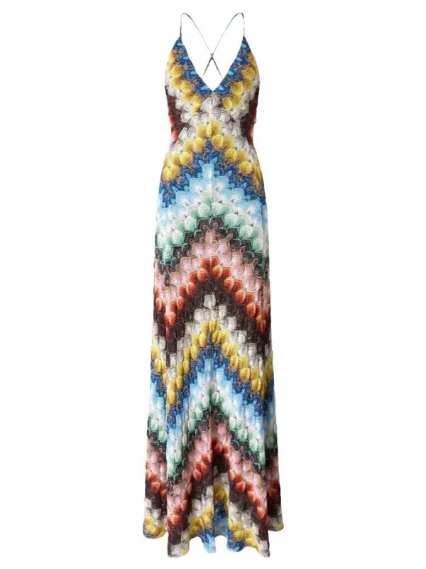 Missoni Zig-zag V-neck Maxi Dress - Multicolor