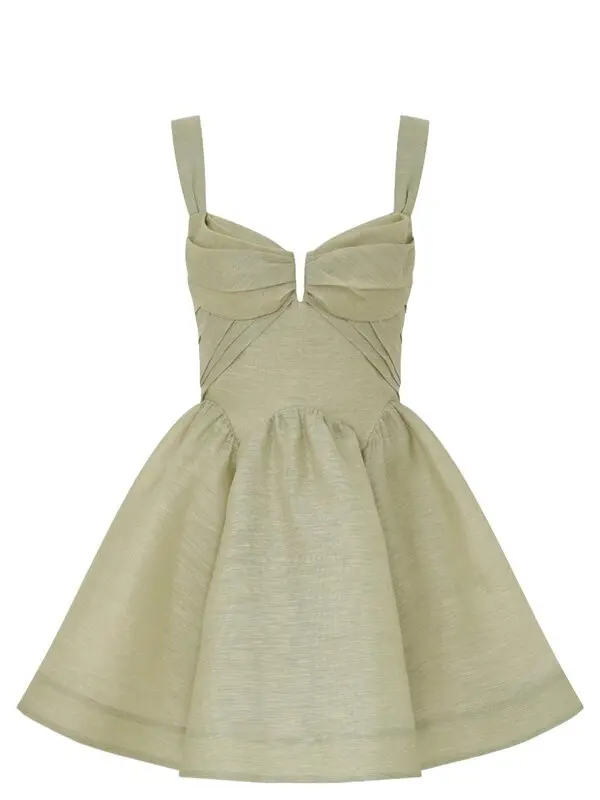 Zimmermann Rebellion Drape Mini Dress - Palm