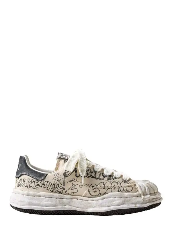 Mihara Yasuhiro Blakey Og Graffiti Printed Low-top Sneakers - White