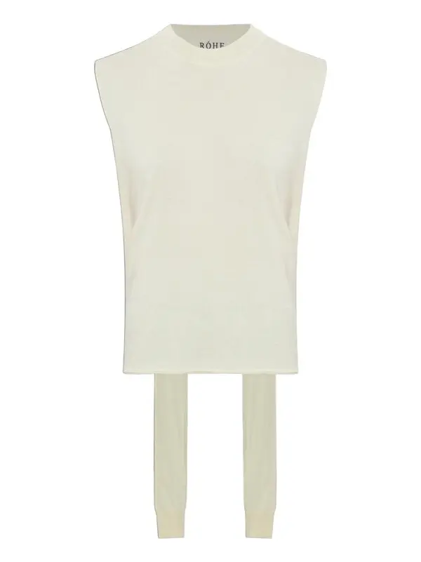RÓHE Sleeveless Open Back Knitted Top - Off White