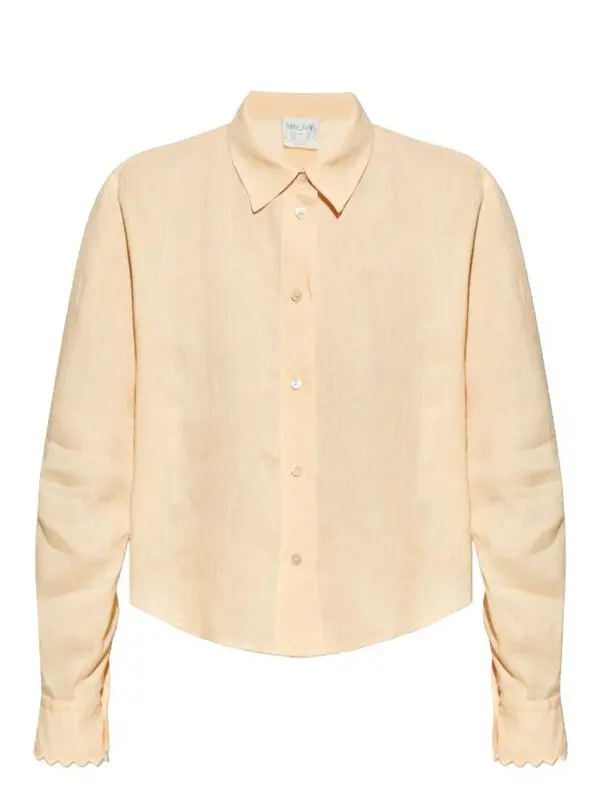 FORTE_FORTE Linen Gauze Shirt With Embroidery - Nude