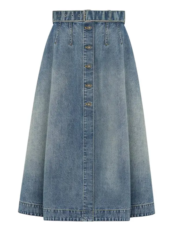 Dior Mid-length Flared Skirt - Blue