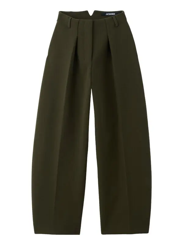Jacquemus The Ovalo High Waist Trousers - Deep Khaki