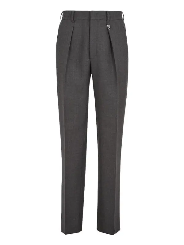 Fendi Tailored Straight-leg Trousers - Gray