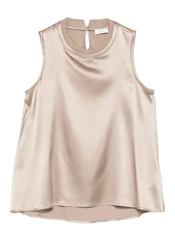 Peserico Sleeveless Keyhole Detail Top - Nude