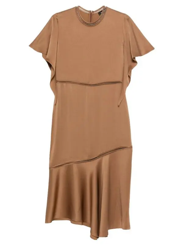 Fabiana Filippi Ruffled Midi Dress - Brown