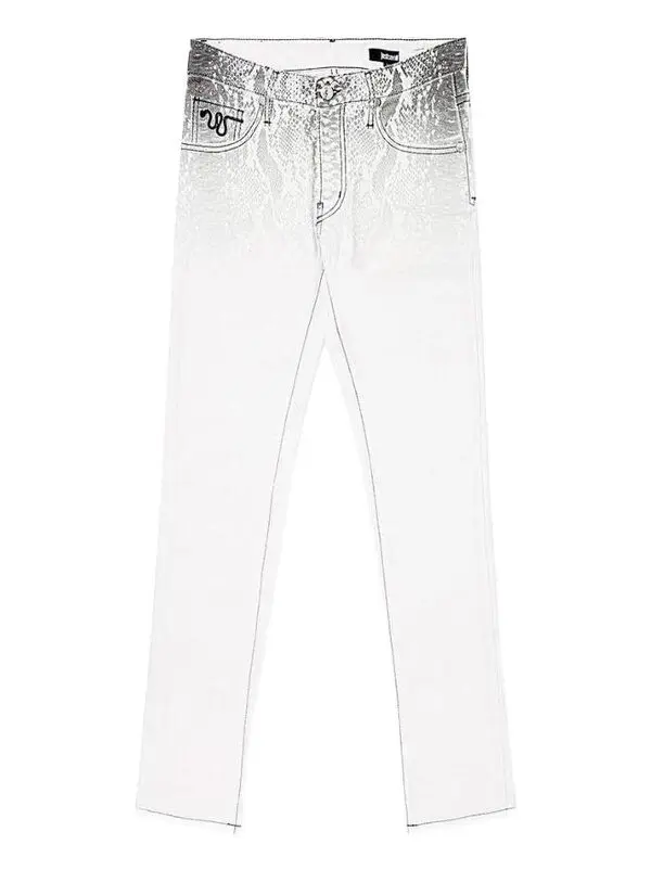 Just Cavalli Slim High-rise Jeans - White
