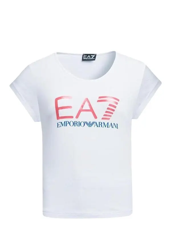 EA7 Logo Printed T-shirt - White