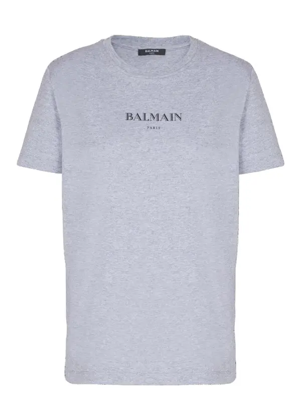 Balmain Graphic Print Crewneck T-shirt - Gray