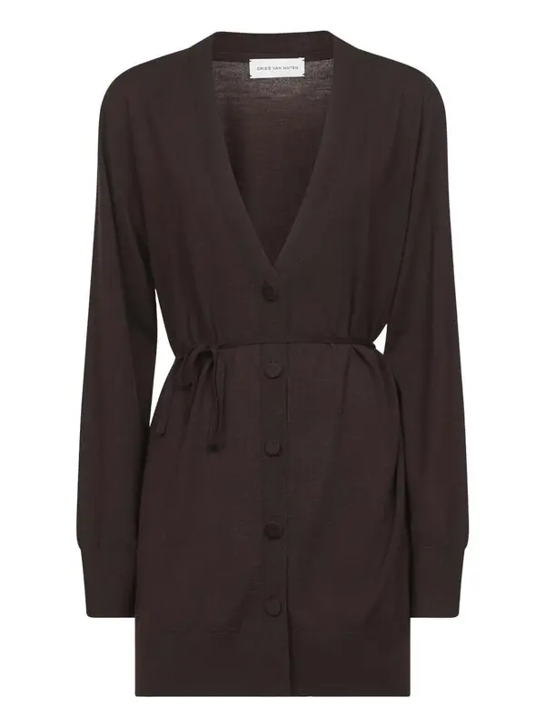 Dries Van Noten Long Knitted Cardigan - Black