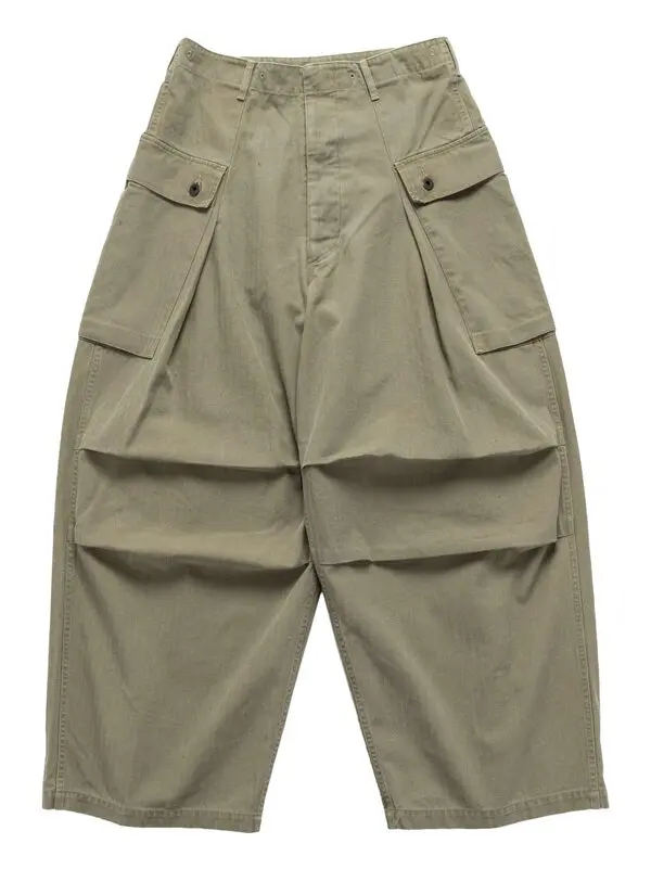 Kapital Jumbo Monkey Herringbone Cargo Trousers - Khaki