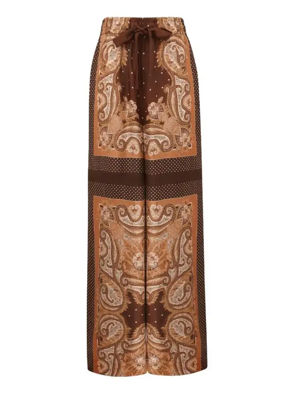 Zimmermann Luna Track Pants - Caramel Paisley