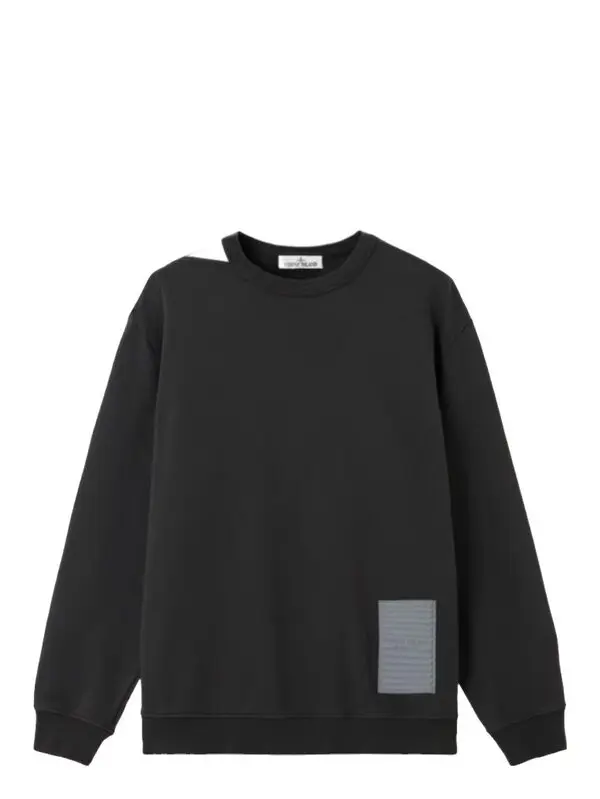 Stone Island Marina Logo-patch Crewneck Sweater - Lead Ash