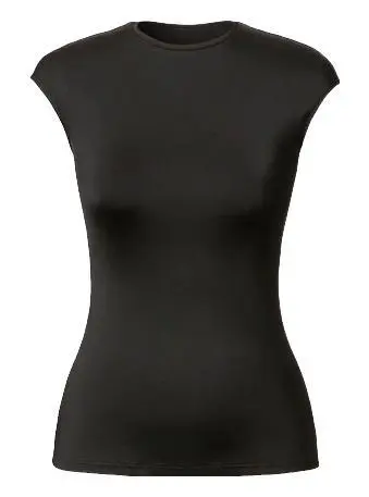 Tove Sleeveless Round Neck Top - Black