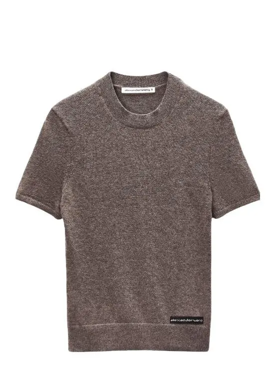 Alexander Wang Logo Patch Crewneck Knitted T-shirt - Brown