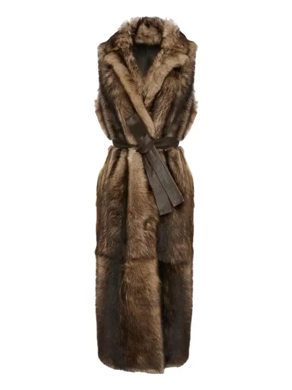 YVES SALOMON Toscana Sheepskin Vest - Brown