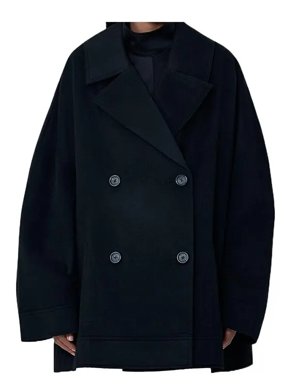 TOTEME Double-breasted Wool Jacket - Black