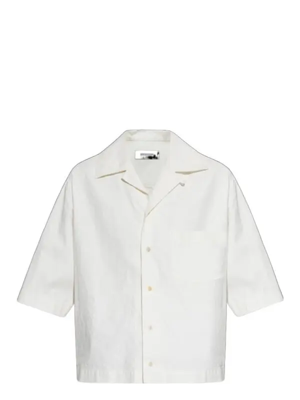 Dsquared2 Linen Boxy Short Sleeve Shirt - Off White